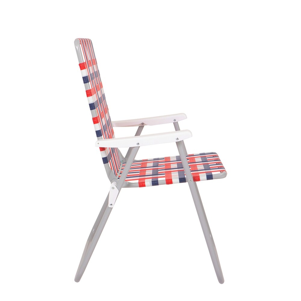 2 Pack Folding High Back Web Chair, Red White & Blue – Ashley Area Rugs