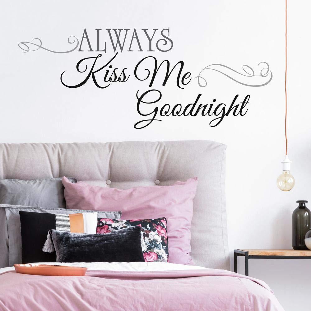 Always Kiss Me Goodnight Quote Peel and Stick Wall Decals – Ashley Area ...