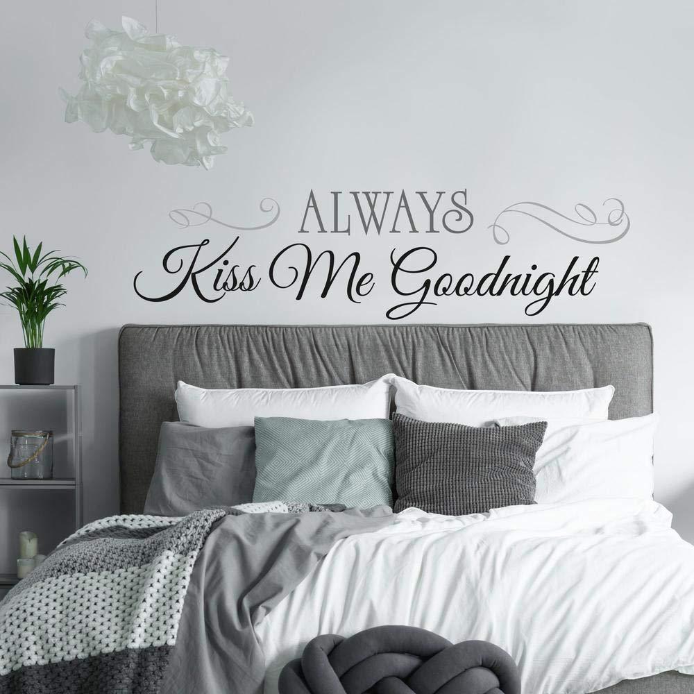 Always Kiss Me Goodnight Quote Peel and Stick Wall Decals – Ashley Area ...