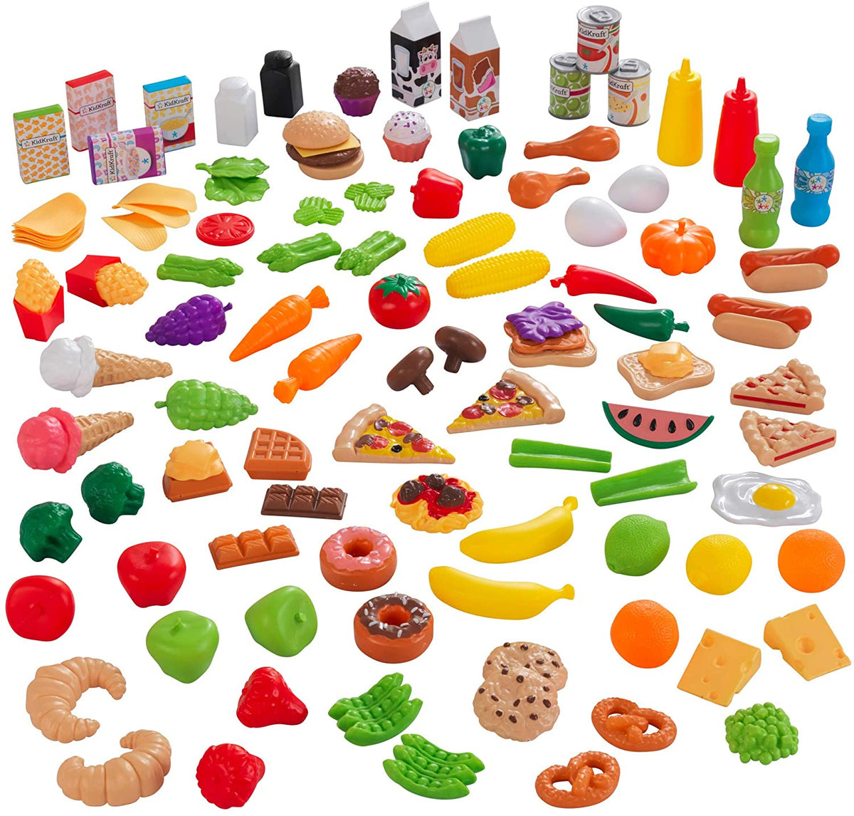 115-Piece Deluxe Tasty Treats Pretend Play Food Set, Plastic Grocery a ...