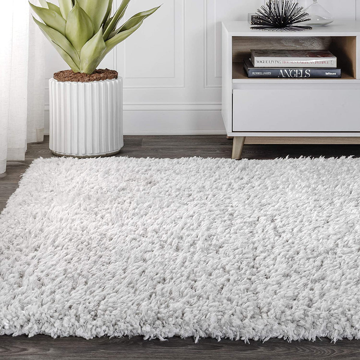 Aydin Plush Shag Mingled Gray/Ivory Soft Area Rug – Ashley Area Rugs