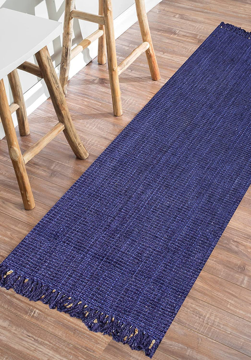 Chunky Loop Navy Blue Jute Rug - Multiple sizes available – Ashley Area ...