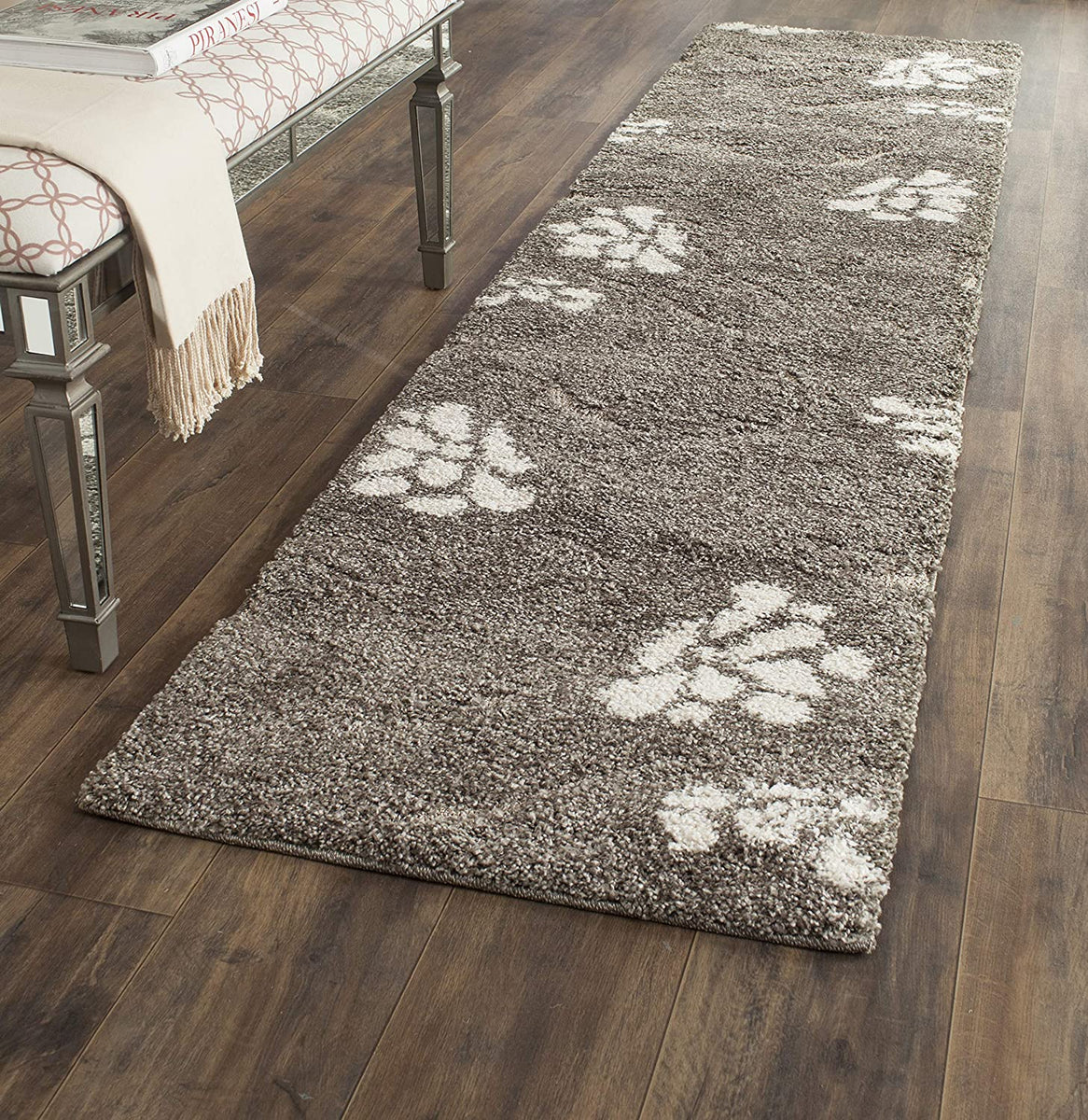 Smoke and Beige Floral Shag Area Rug – Ashley Area Rugs