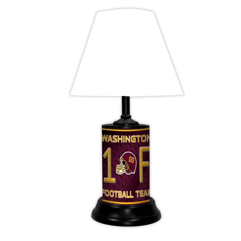 NFL 18-inch Desk/Table Lamp with Shade, #1 Fan with Team Logo, Washing ...